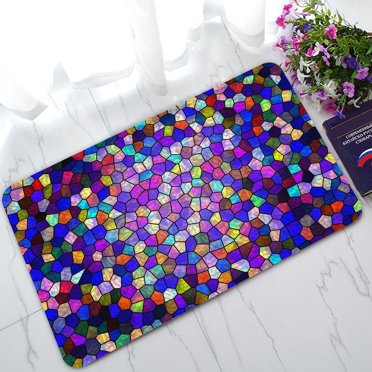 GCKG Abstract Colorful Rainbow Stripes Non-Slip Doormat Indoor/Outdoor ...