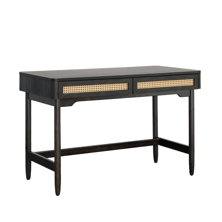 Better Homes Gardens Springwood Caning Desk Charcoal Finish Size Large 47.5 inch x W 23.5 inch x H 30.7 inch