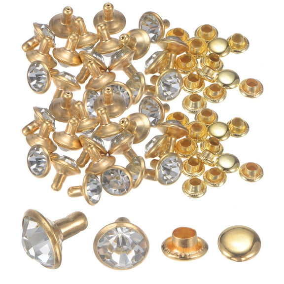 50pcs Crystal Rivets 7mm Rhinestone Rivets Rapid Stud Rivets for ...