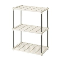 yulier 3-Tier Plastic Storage Shelves, Home Dorm Standing Shelf Unit ...