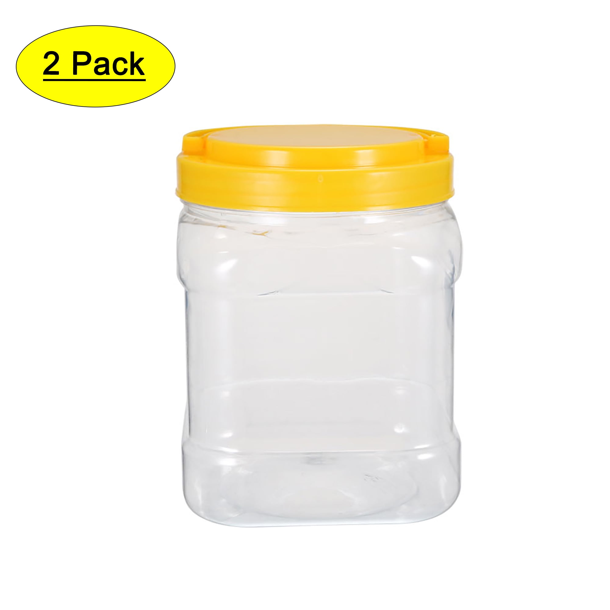 Uxcell 50.72oz Empty Storage Jars PET Screw-on Lids Sealed Honey ...