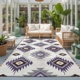 6x9 Purple Aztec Large Area Rug for Living Room, Washable Non Slip Low ...