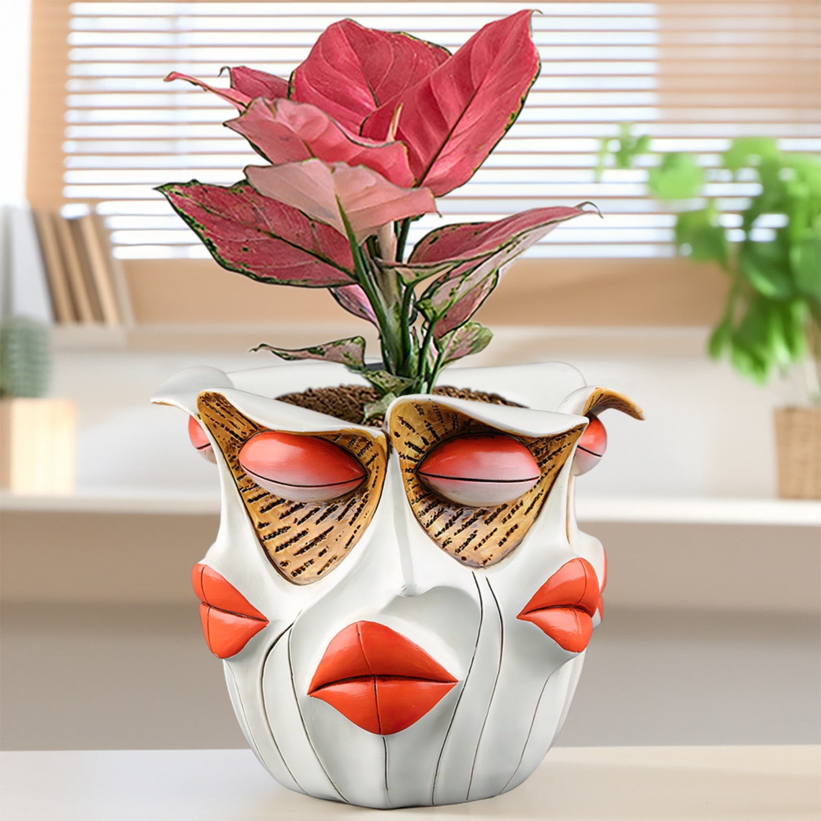 Binwennn Raised Planter Boxes Outdoor Large Tray Pot Holder Faceted ...
