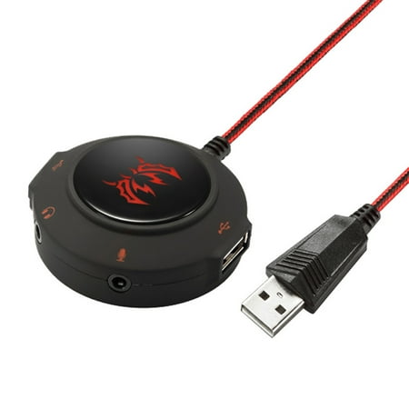 External Sound Card USB Hub Audio Adapter To USB Port and 3.5 Mm Audio ...