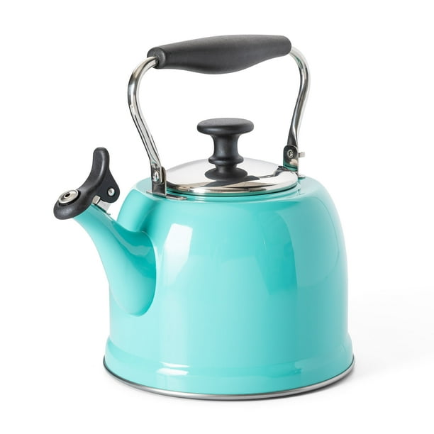 Martha Stewart Everyday Lily Pond 2.2-Quart Stainless Steel Teal Tea ...
