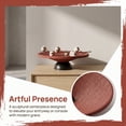 Unique Bargains Large Fluted Decorative Wavy Pedestal Fruit Bowl Red 9. ...