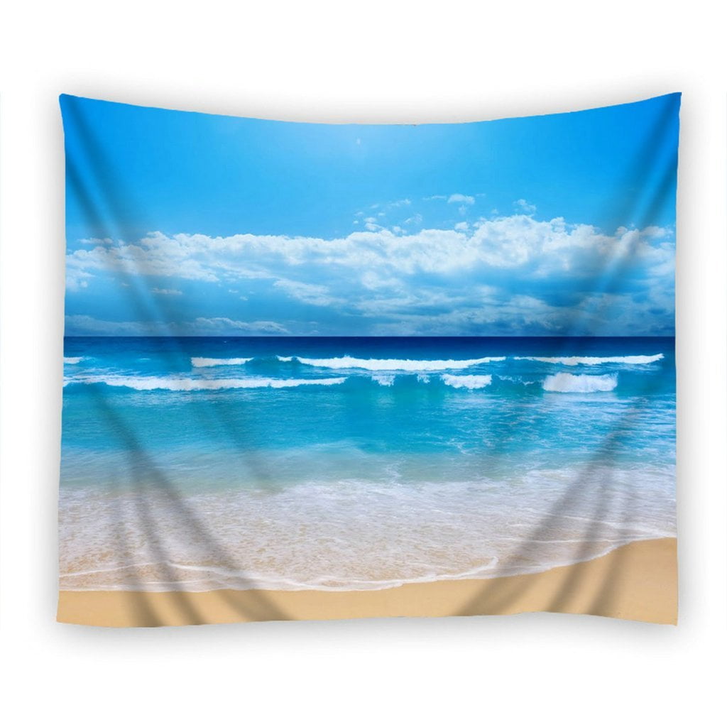 Click here for Erehome Beach Blue Sea And Sky Tapestry Polyester... prices