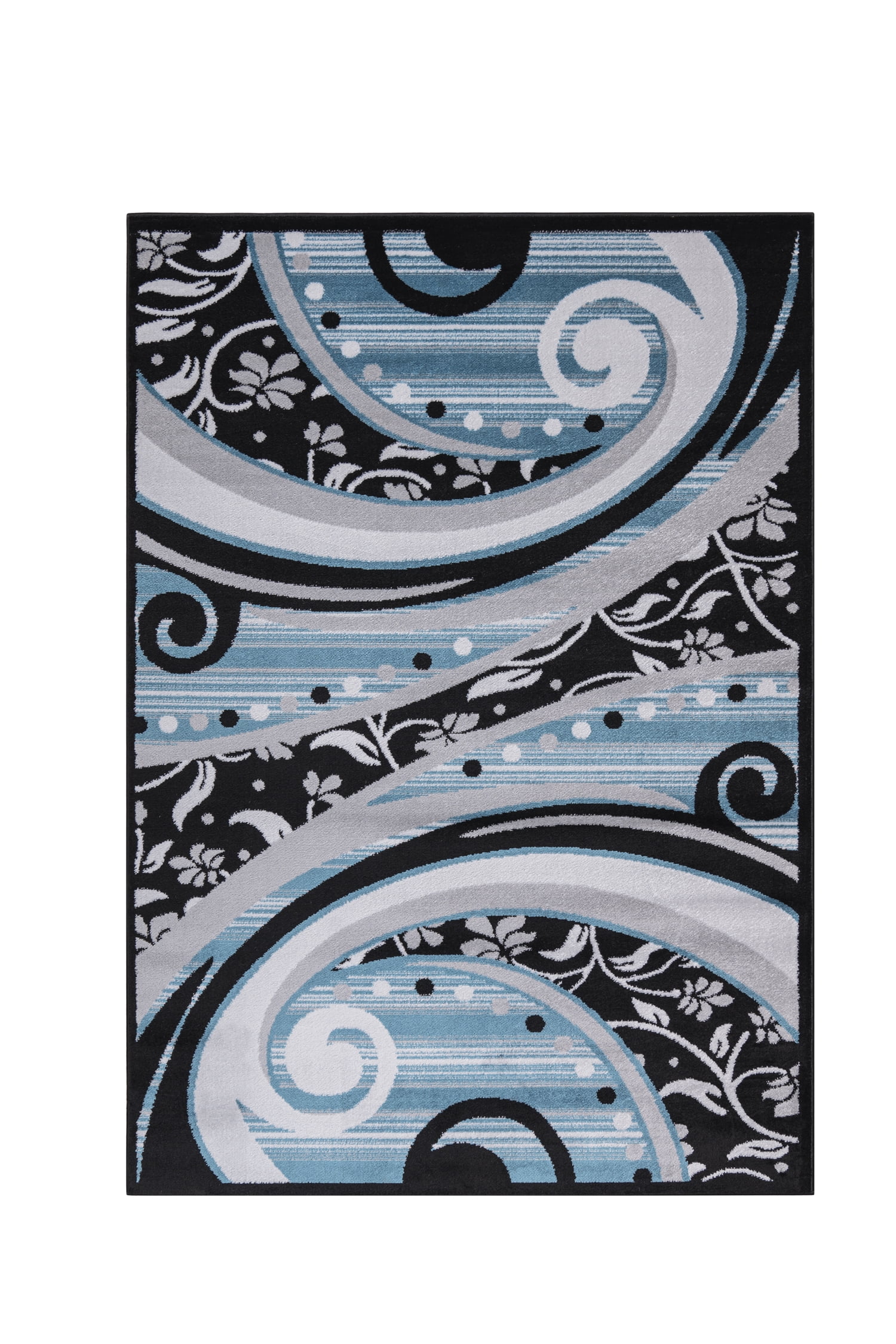 Homedora Design Rectangular Area Rug for Living Room,1843 Floral Black ...