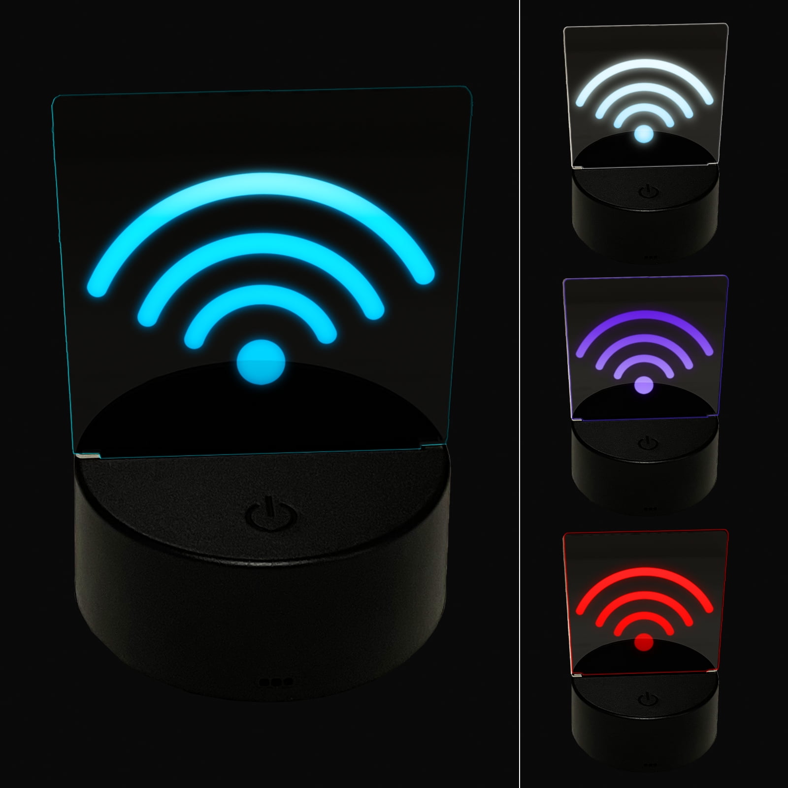 Internet Wifi Symbol LED Night Light Sign 3D Illusion Desk Nightstand ...