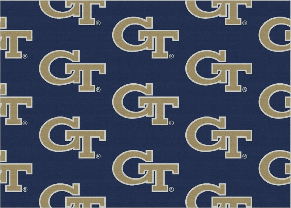 College Repeating Georgia Tech Area Rug-Color:Repeating,Material:Nylon ...