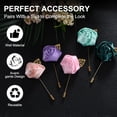 1-Pack Flower Lapel Pins for Men, Golden Leaf Rose Boutonnieres Pin ...