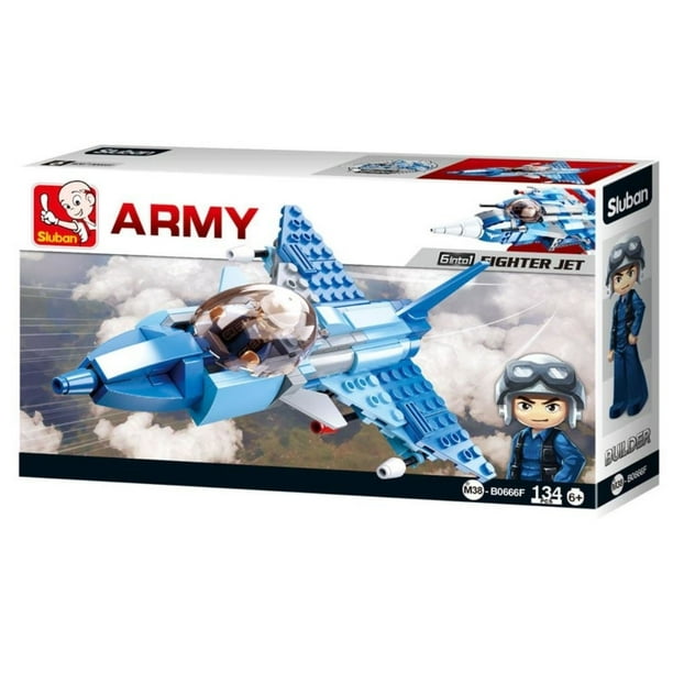 Sluban Kids SLU08622 Army Aircraft Fighter Jet Building Blocks 134 Pcs ...