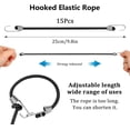 15 Pack 11 Inch Bungee Cords with Hooks, Light Duty Elastic Straps ...