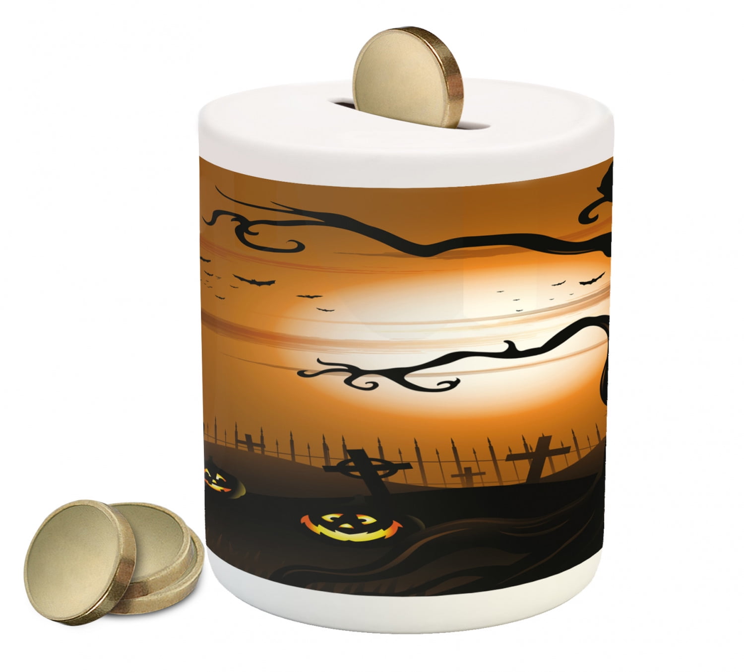 Halloween Piggy Bank, Leafless Creepy Tree with Twiggy Branches at ...