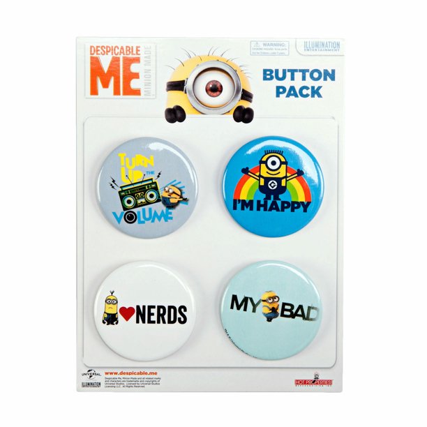 Despicable Me Minions Despicable Me 2 Mini Button 4 Pack - Walmart.ca