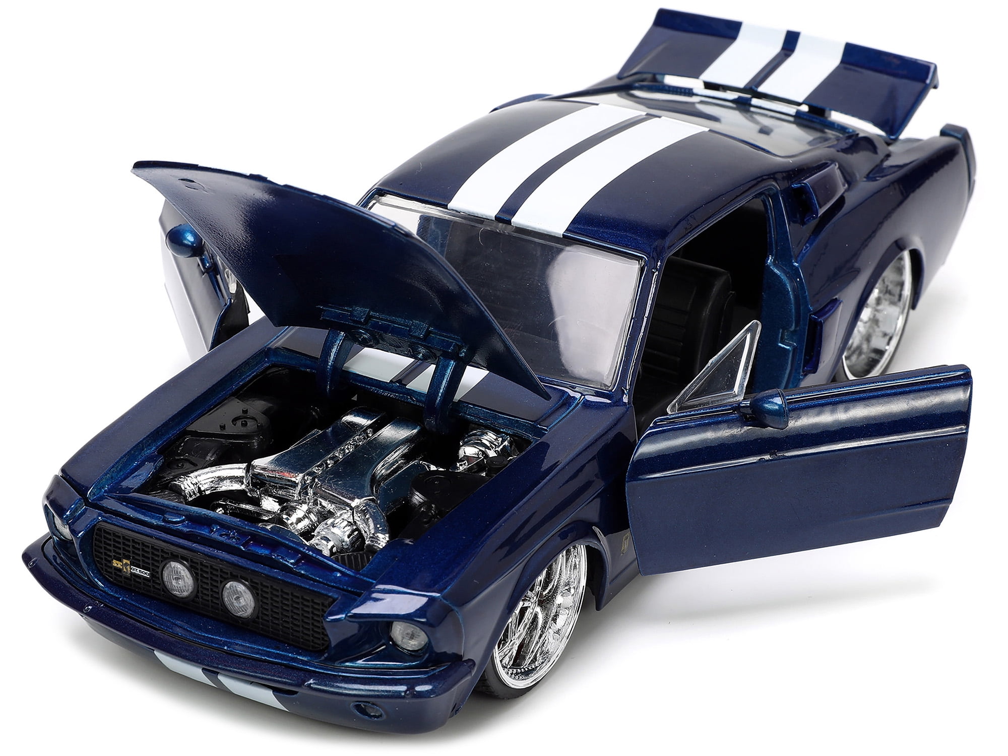 Buy Jada 33865 1-24 Scale Diecast 1967 Ford Mustang Shelby Gt500 Stripe ...