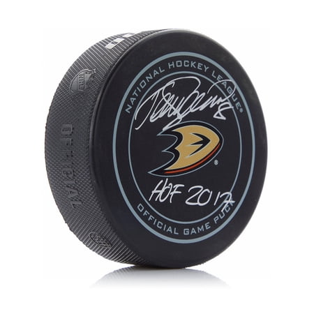 Teemu Selanne Signed Anaheim Ducks Game Model Puck with HOF Note ...