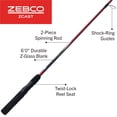 "Zebco ZCASTS602MA Medium 6' Z-Cast 2 Piece Spinning Fishing Rod ...