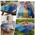 Blue Gradient Water Ripple Table Cloth 60x84in, Waterproof Rectangle ...