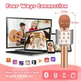 QWLWBU 4 in 1 Wireless Bluetooth Karaoke Microphone, Portable Handheld ...