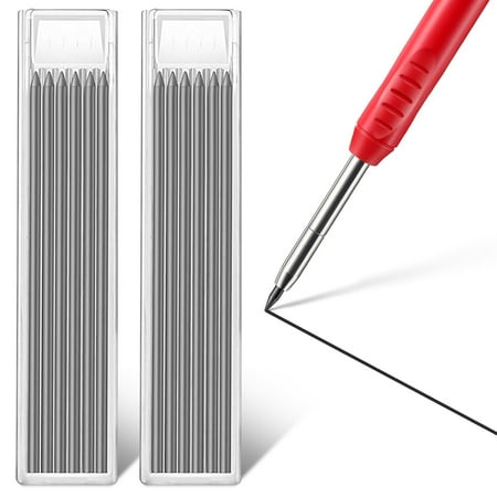 juguse 12 Pieces Carpenter Mark Pencil Refill Portable Replacement ...