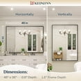 Keonjinn Black Vanity Mirror 48 x 36 inch Large Rectangle Wall Mount ...