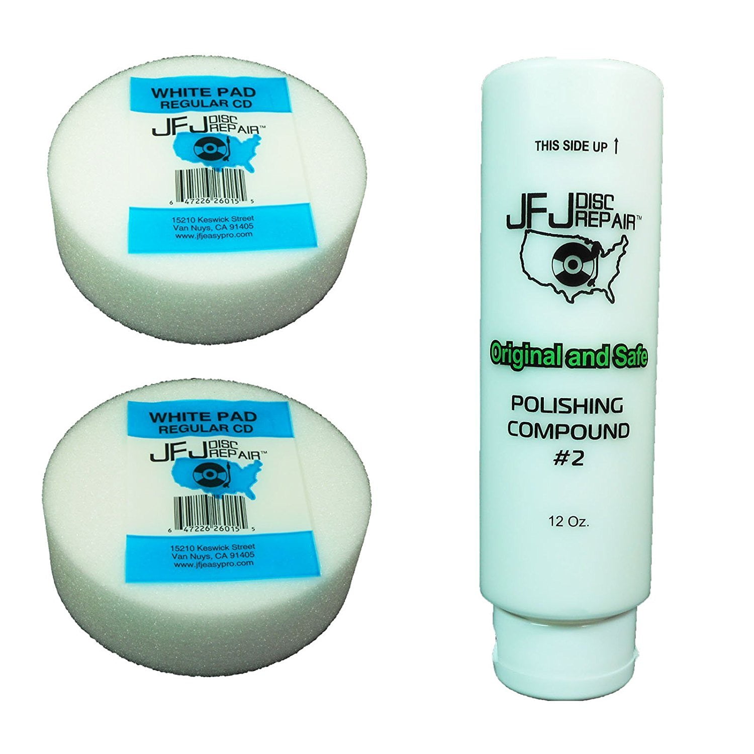 Original JFJ Combo Pack: 2 JFJ Single/Double Arm Pads, and 1 Polish ...