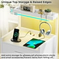 LED Nightstand with USB Power, Charging Station, Drawers, Modern ...