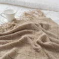 Battilo Khaki Throw Blanket for Couch, Boho Bed Tan Throws, Spring ...