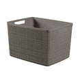 Curver Jute Basket Large, Resin Plastic Storage Bin, Warm Grey, 4 Pack ...