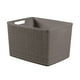 Curver Jute Basket Large, Resin Plastic Storage Bin, Warm Grey, 4 Pack ...