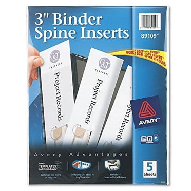 Avery 1" Binder Spine Inserts, 40 Inserts (89103) - Walmart.com