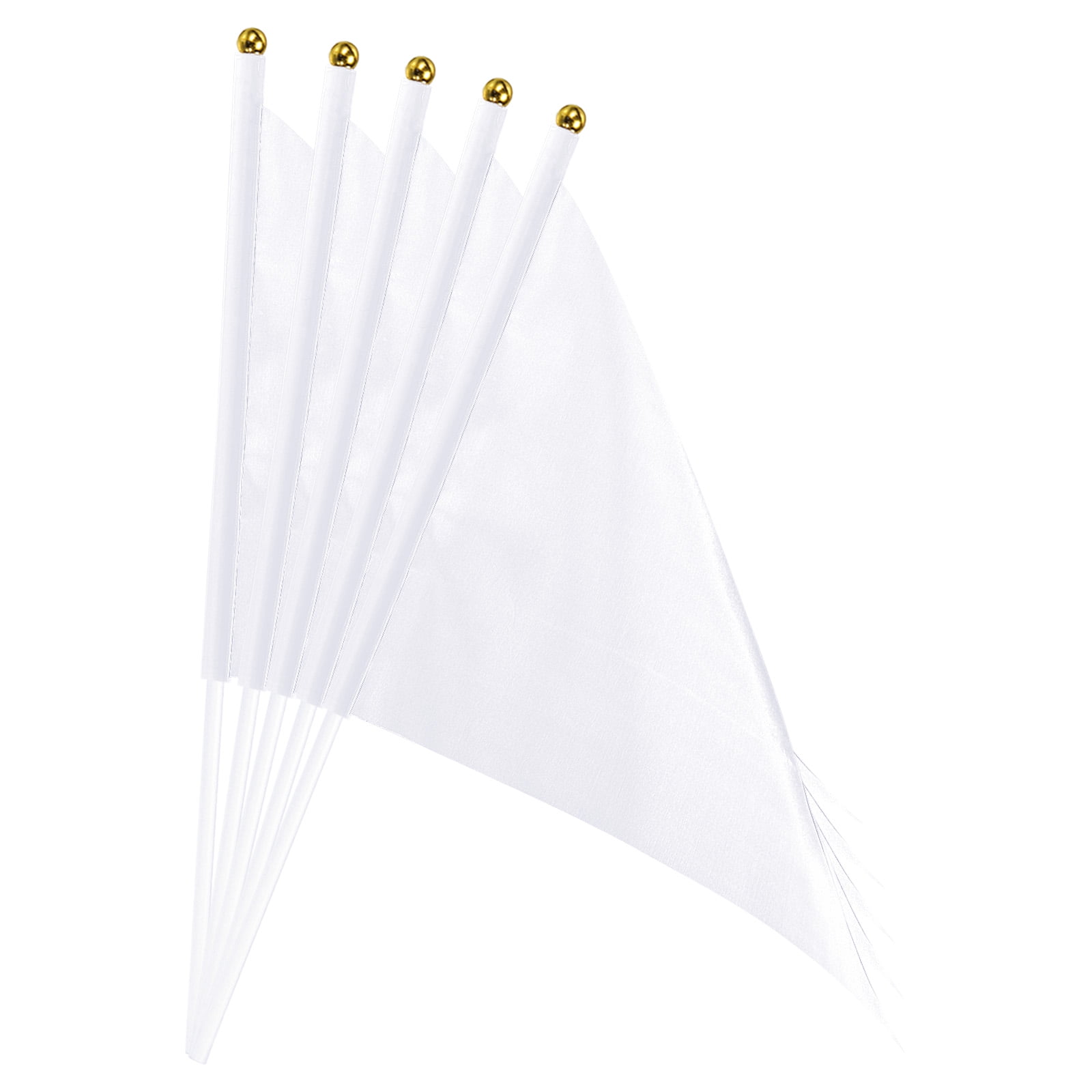 White Flag Stick, Hand Held Small Mini DIY Flag 8.2x5.5 Inch Triangle ...