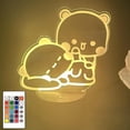 3D Night Light Bubuuu and Duduuu Gifts, Bear Shaped Table Lamp with ...