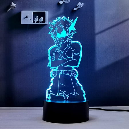 MHA Katsuki Bakugo LED Desk Night Light 3D Illusion Anime Table Lamp ...