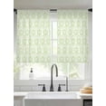 Baroque Pattern Sheer Curtains for Living Room Bedroom, Green Vintage ...
