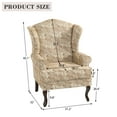DREAMSIDEA High Back Wingback Chair Upholstered Fabric Floral Chairs ...