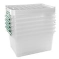 Ortodayes 35 Quart Clear Storage Totes with Lids, 6 Pack, Durable ...