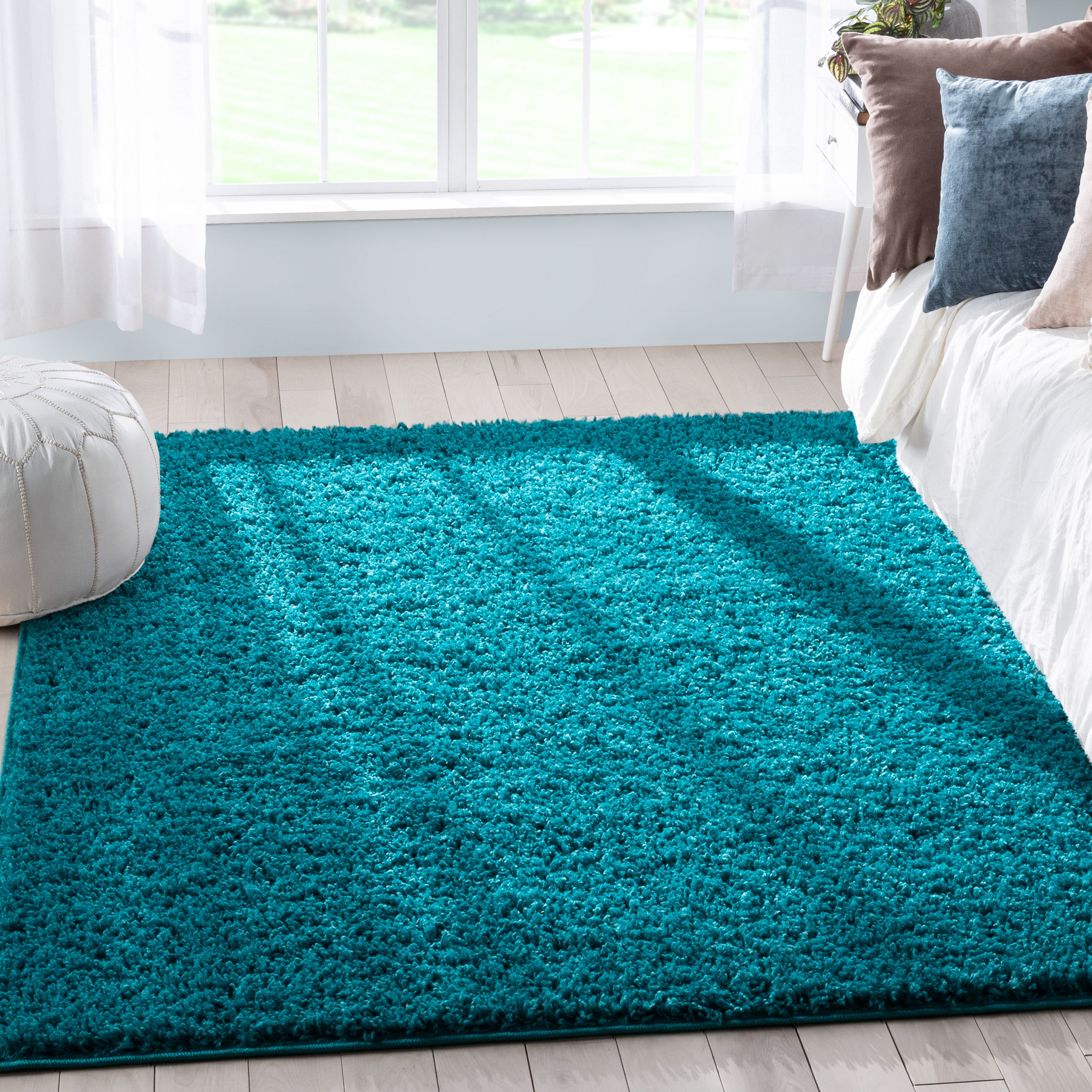 Well Woven Elle Basics Emerson Modern Textured Solid Teal 2'7