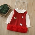 Cowsor Girls Knitted Long Sleeve Dress Set | Solid Color Leaf Collar ...