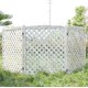 MyGift Garden Lattice Privacy Screen White Washed Wood Trellis Folding ...