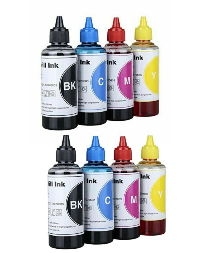 800ml 8 pack Back & Color Dye Ink for Canon Ink Cartridge PG-240 CL-241 ...
