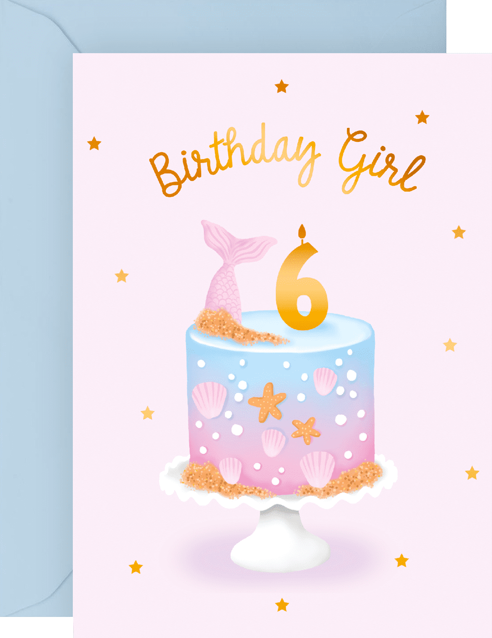 Sixth Birthday Card for Girls - Happy 6th Birthday Card - Age 6 - Six ...