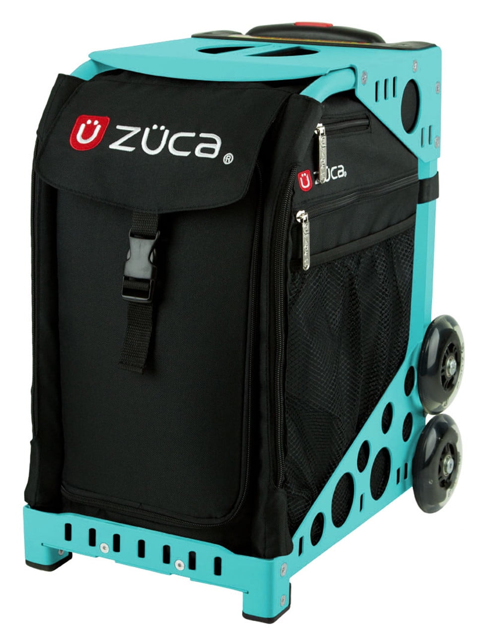 Zuca 18" Sport Bag - Stealth with Flashing Wheels (Turquoise Frame ...