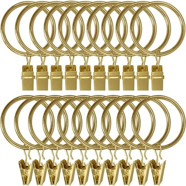 100 Pack Curtain Rings with Clips, Curtain Clip Rings Hooks, Bow Hanger ...