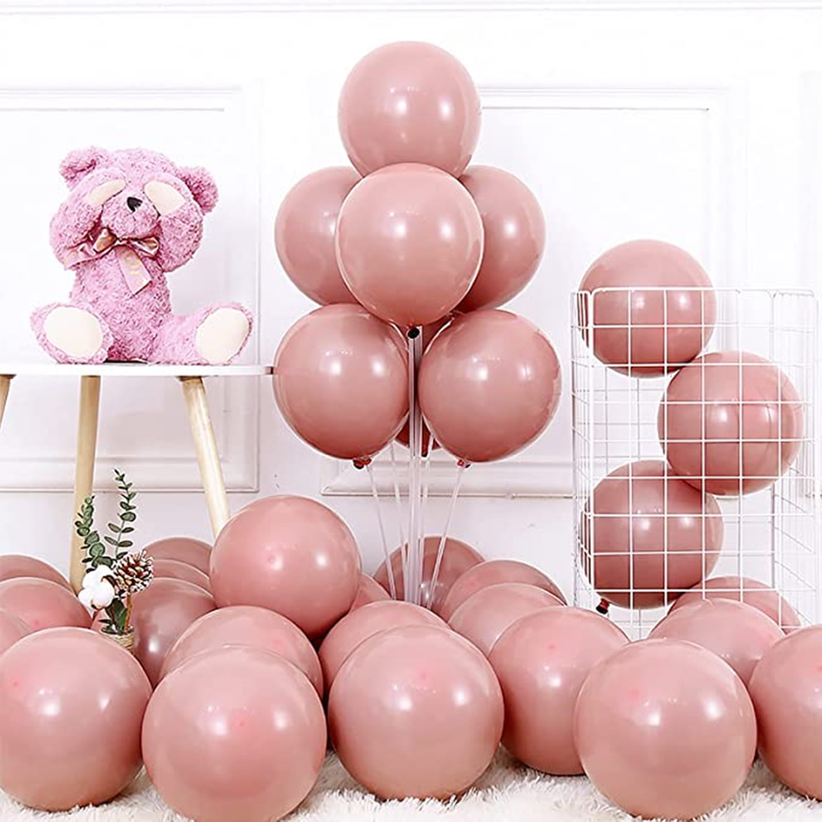KAINSY 77pcs Matte Dusty Pink Latex Balloons 12inch Rose Pink Balloon ...