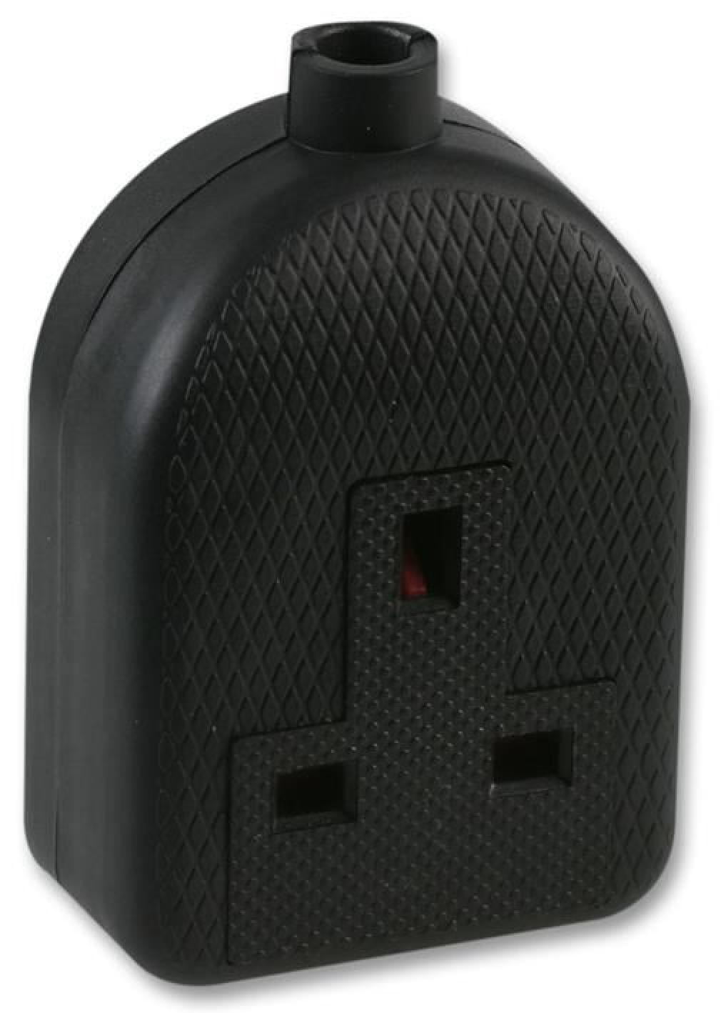 PRO ELEC - 1-Gang Rubber Trailing Socket 13A 250V Black - Walmart.com