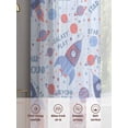 Blue Rocket Sheer Curtains for Living Room Bedroom Cartoon Stars Modern ...