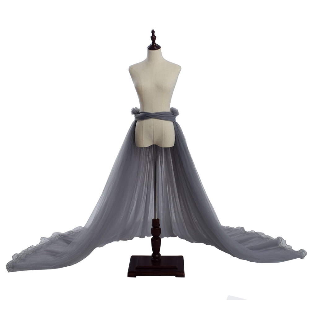GRACEART Women Long Detachable train Skirt Overskirt For Show Bridal ...