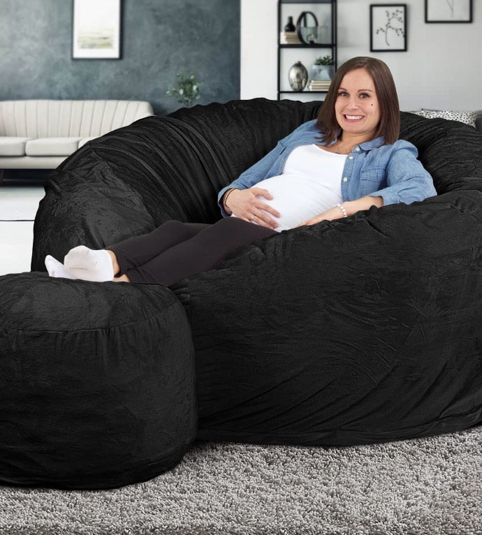 Ultimate Sack 6000 6 Ft Foam Pre Filled Fur Cover Bean Bag Chair